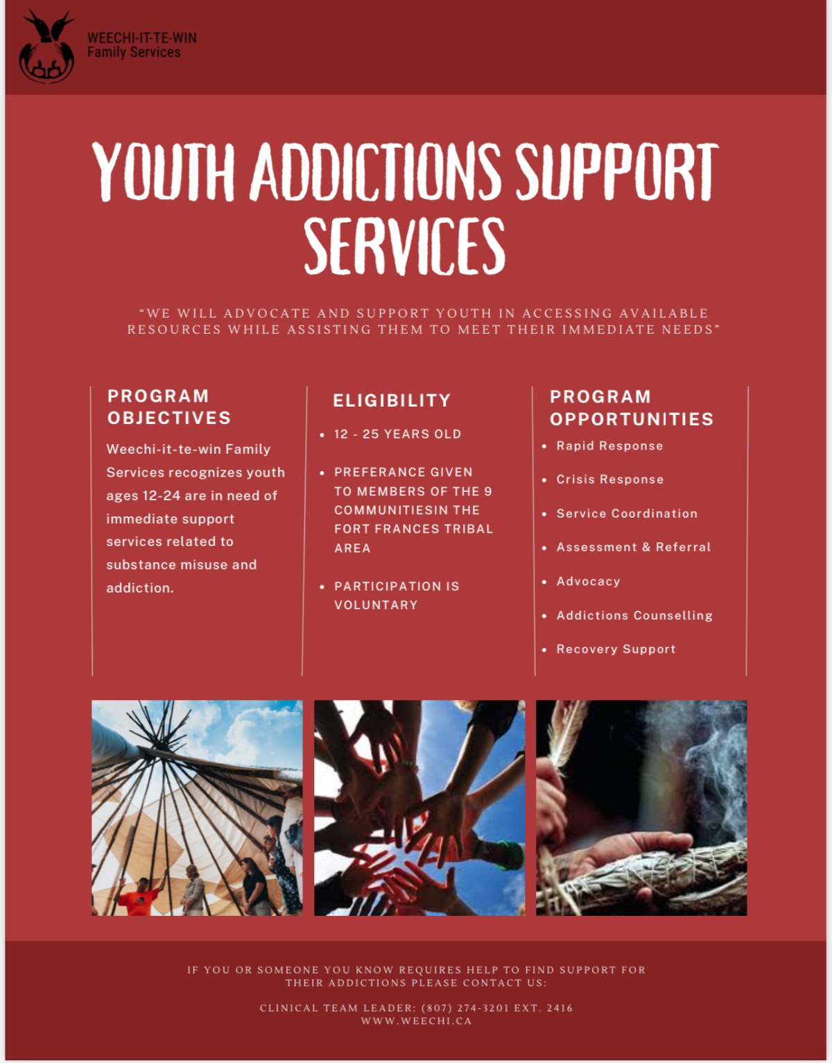 Youth Addictions Program | Weechi-it-te-win Family Services