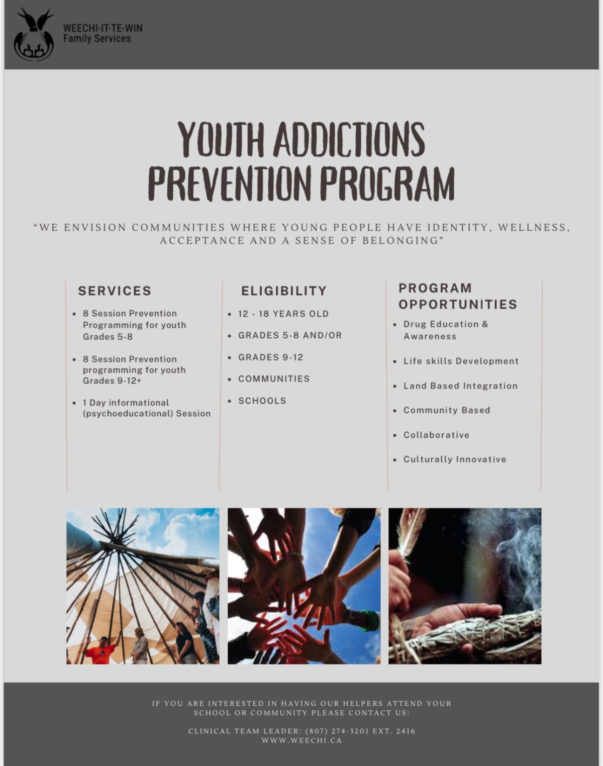 Youth Addictions Program | Weechi-it-te-win Family Services